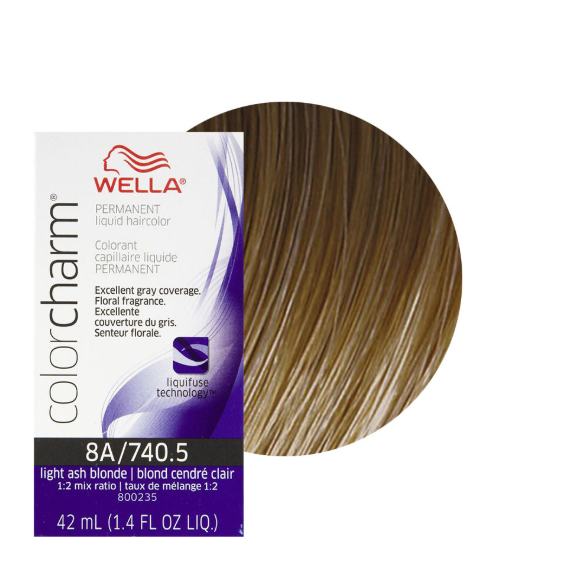 Wella Colorcharm Permanent Liquid Hair Color 8A/740.5 Light Ash Blonde ...